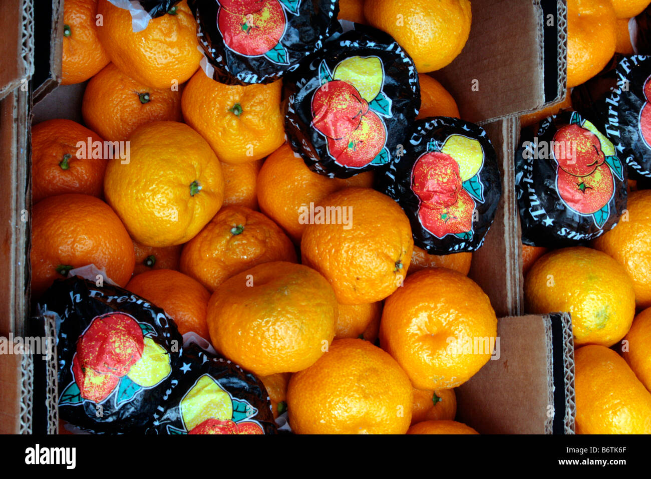 Oranges in a cardboard box Stock Photo - Alamy