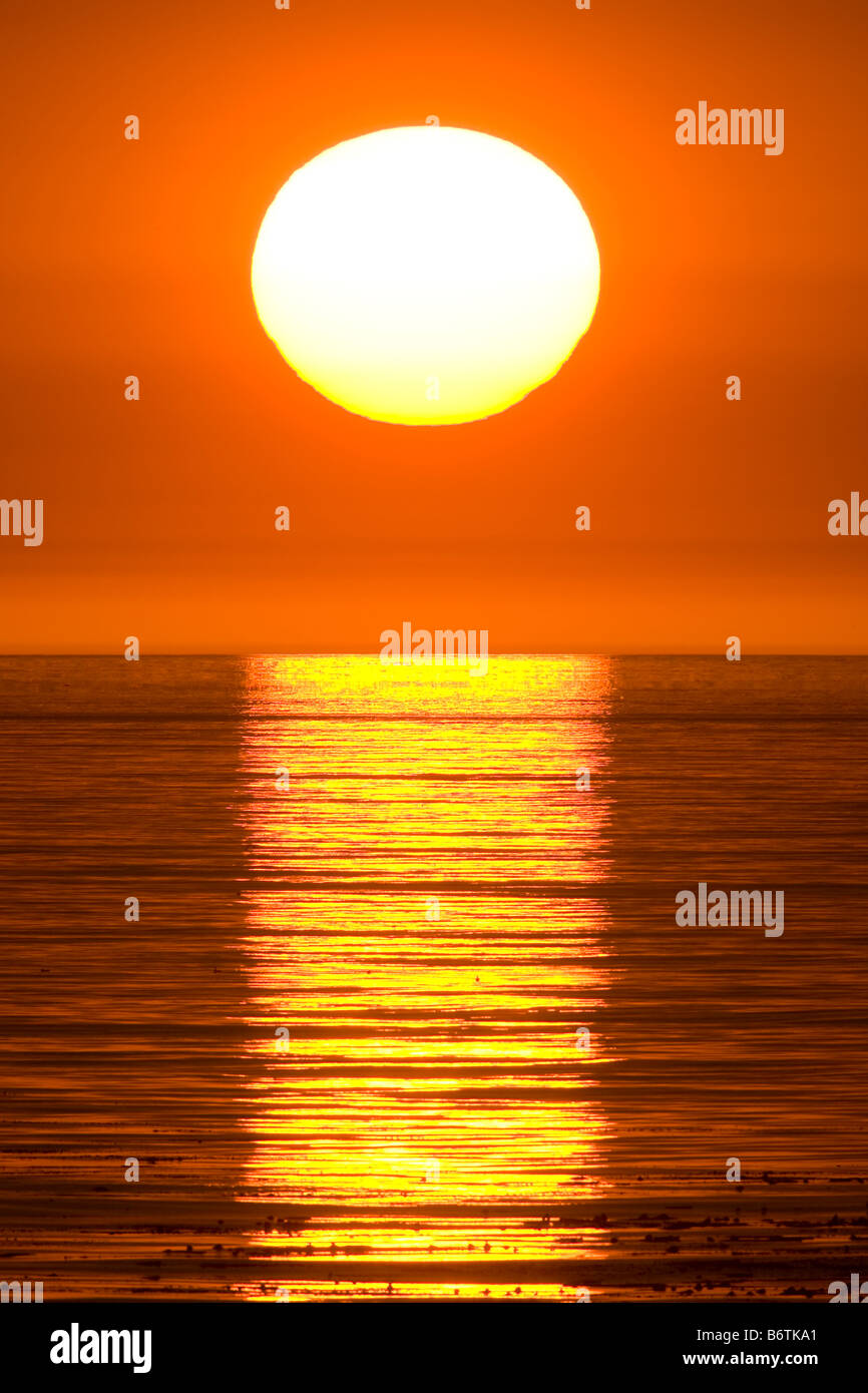 Sun Large in the Sky Just Before Sunset Stock Photo - Alamy