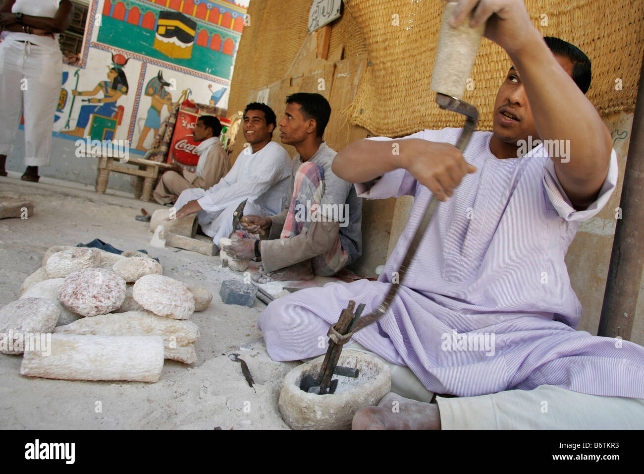 Egyptian craftsmen working with alabaster, near Queen Hatshepsut's ...