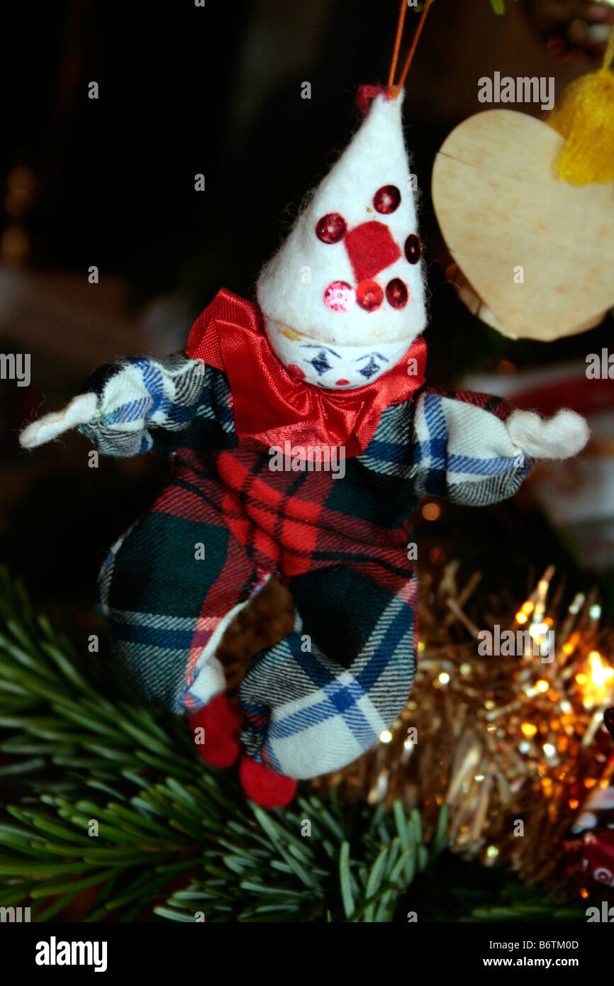 Traditional Christmas clown tree decoration Stock Photo - Alamy