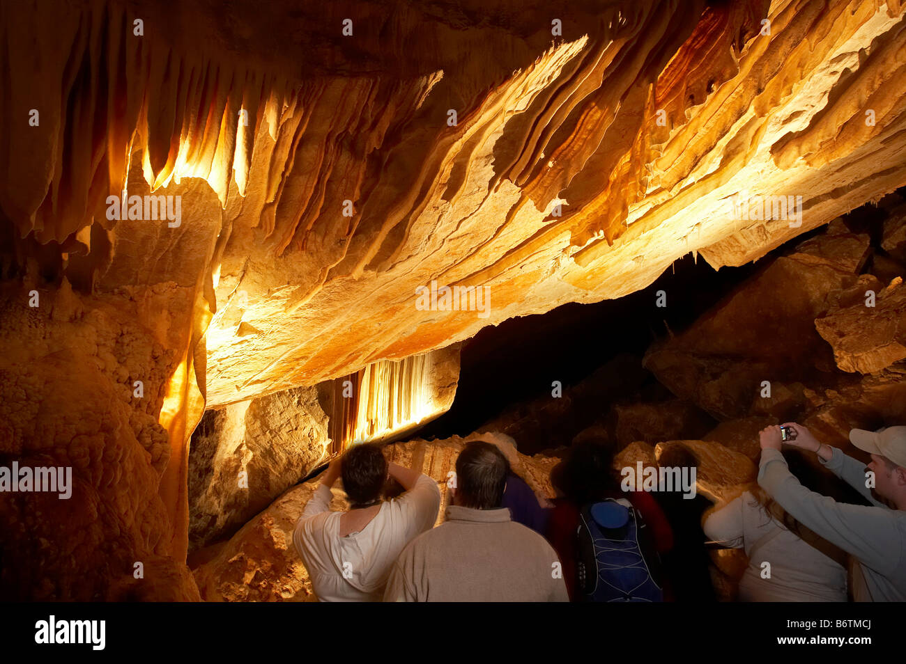 Limestone Formations and Tourists Lucas Cave Jenolan Caves Blue ...
