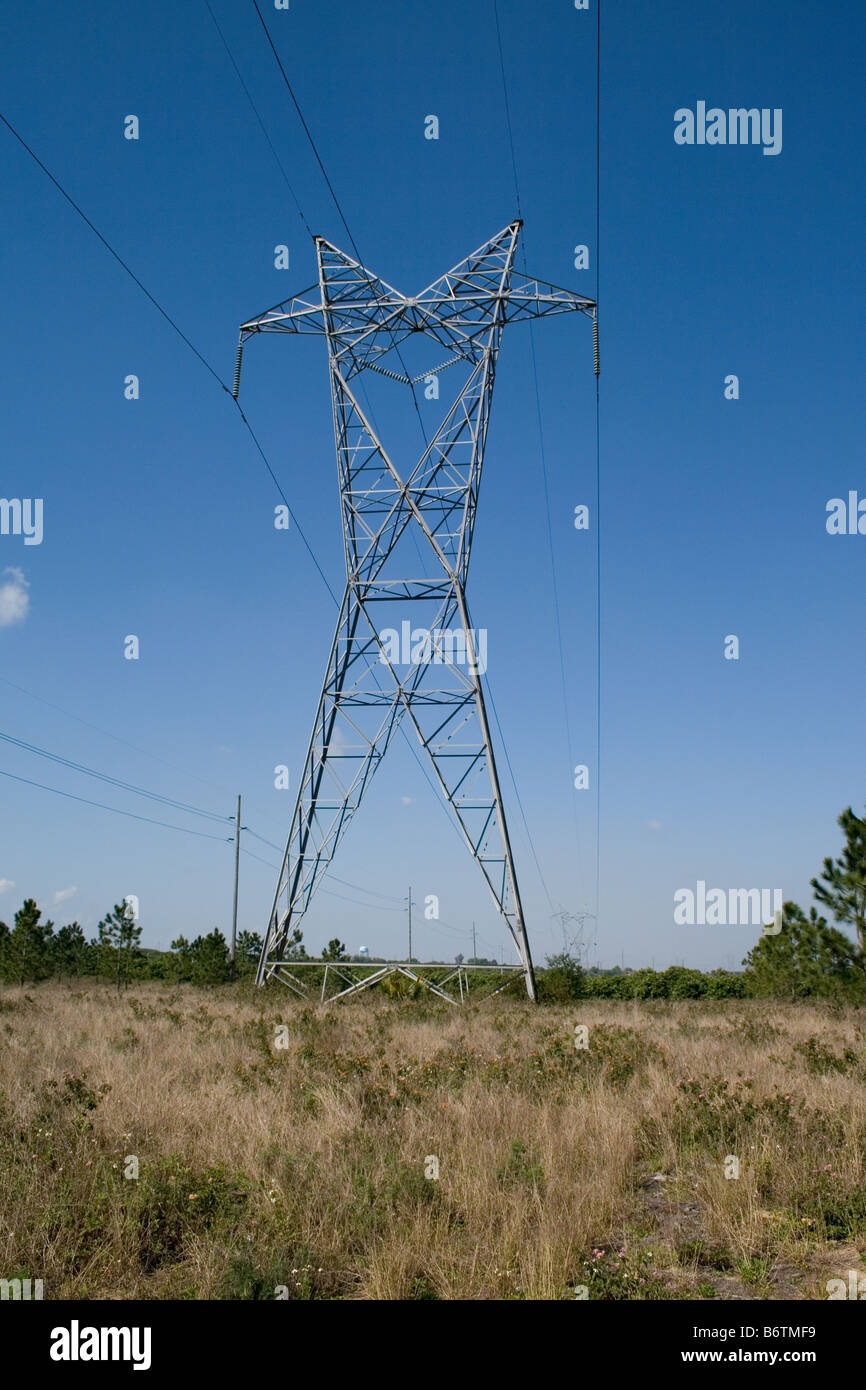 Electrical power lines, Florida Stock Photo - Alamy