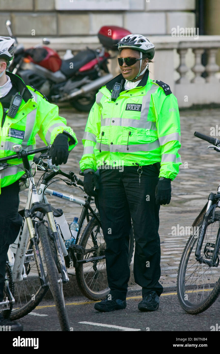 Police cyclists policing at a climate change rally in London December ...