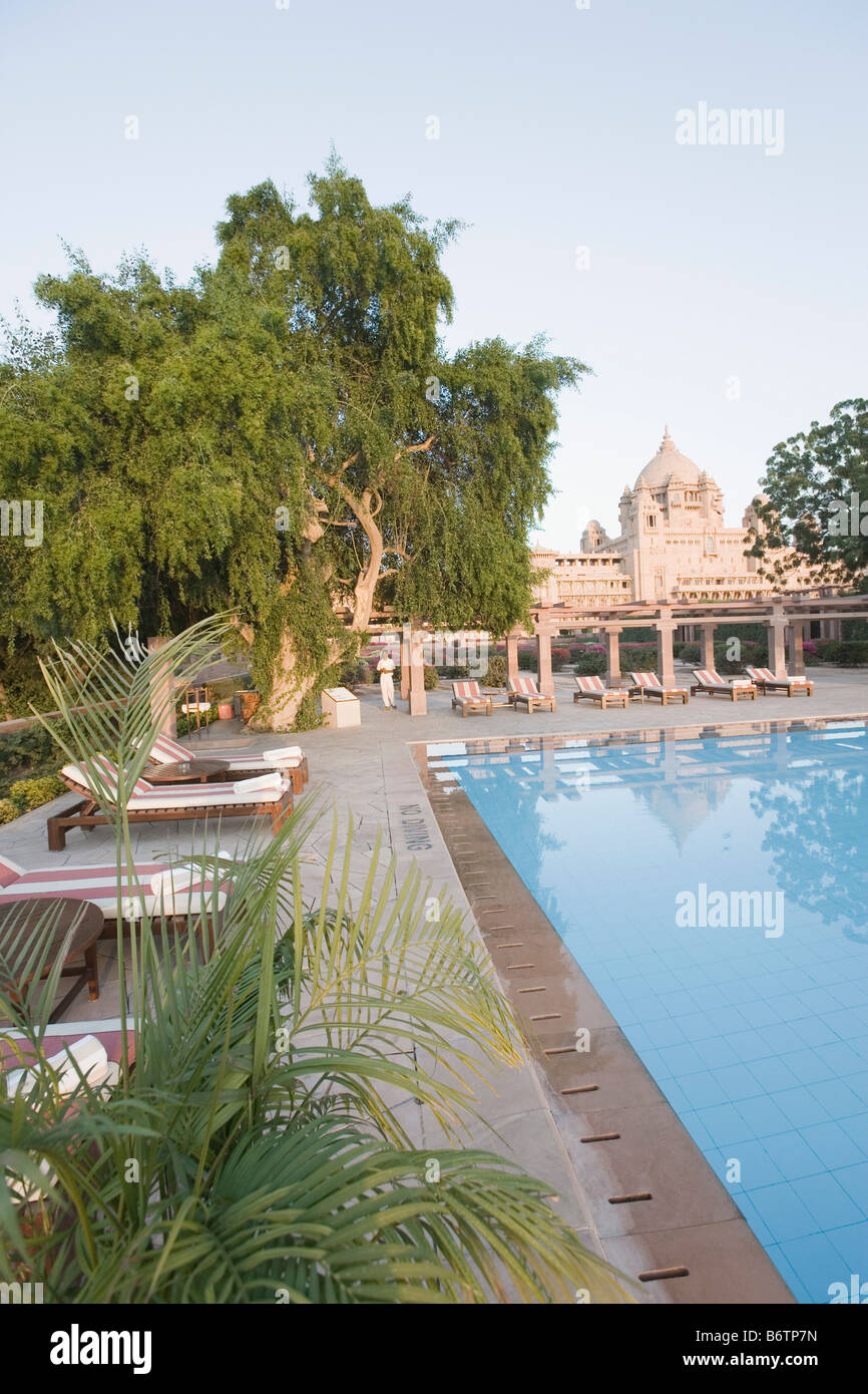 Swimming pool at a palace, Umaid Bhawan Palace, Jodhpur, Rajasthan ...