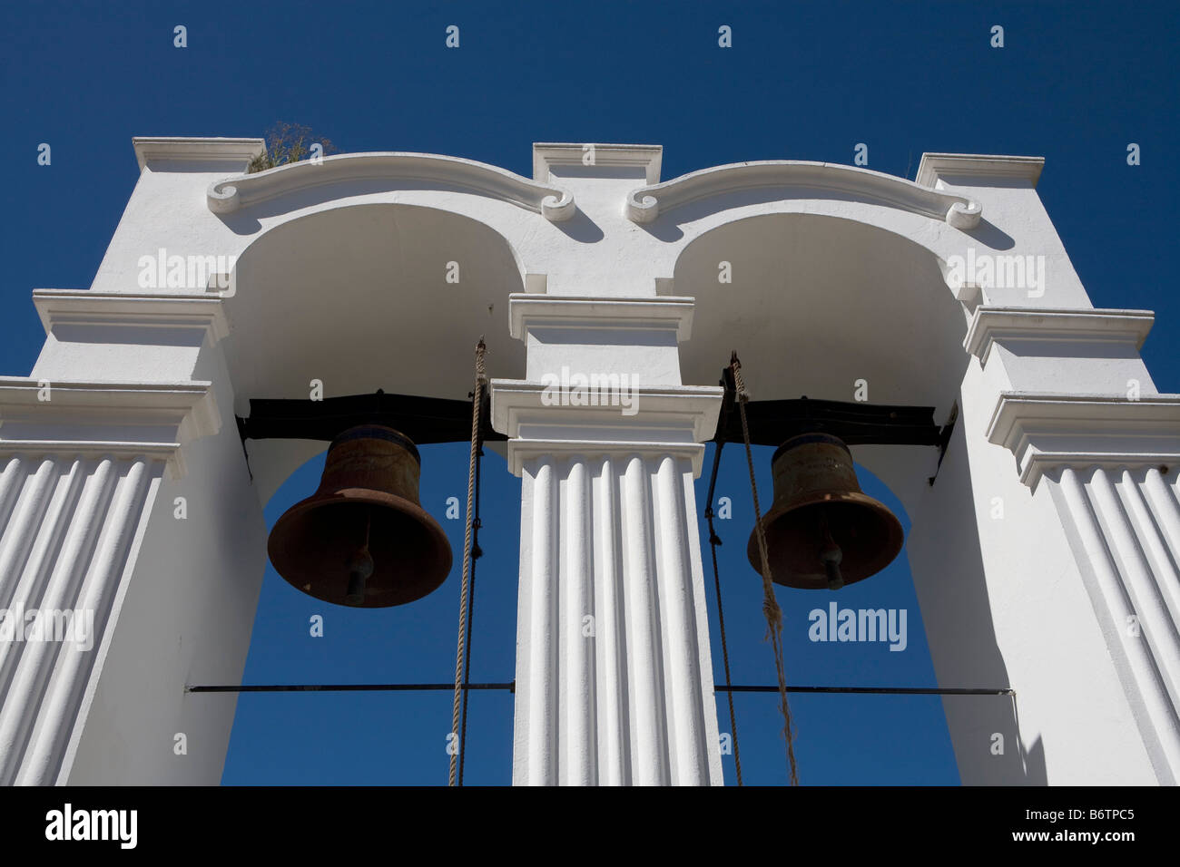 Church bells on village green Stock Photo - Alamy