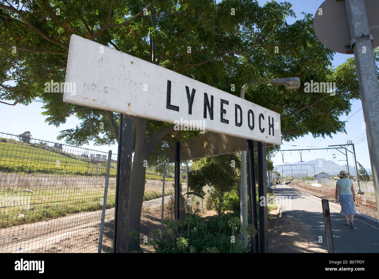 Lynedoch station sign Stock Photo - Alamy