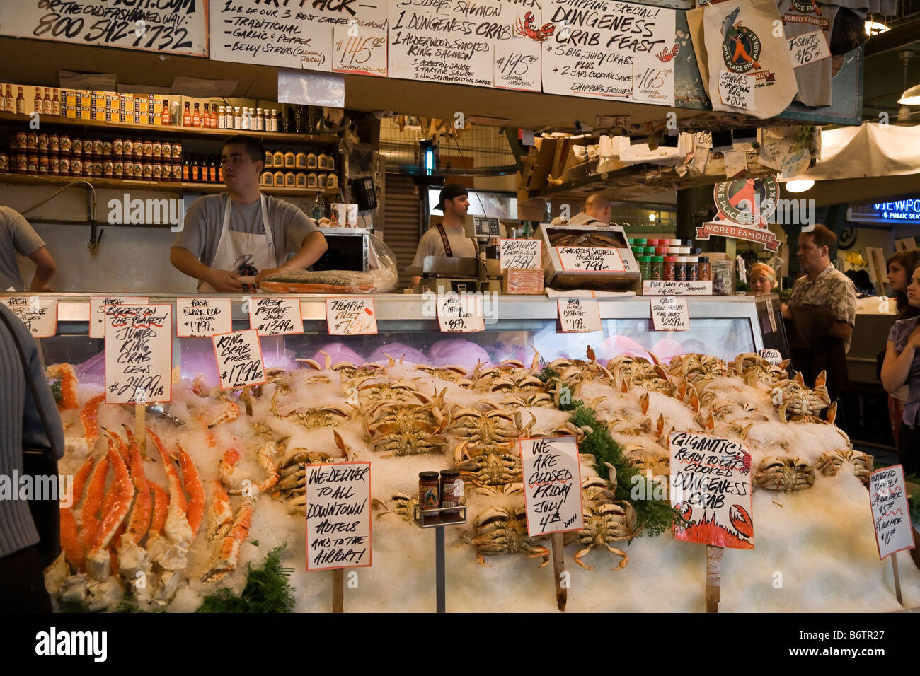 Fish sales at Public Market Center Pike Place Downtown Seattle ...