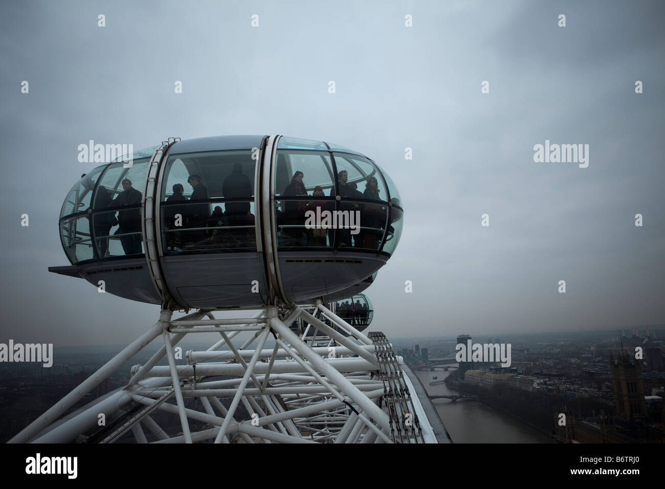 A trip in a London Eye cabin Stock Photo - Alamy
