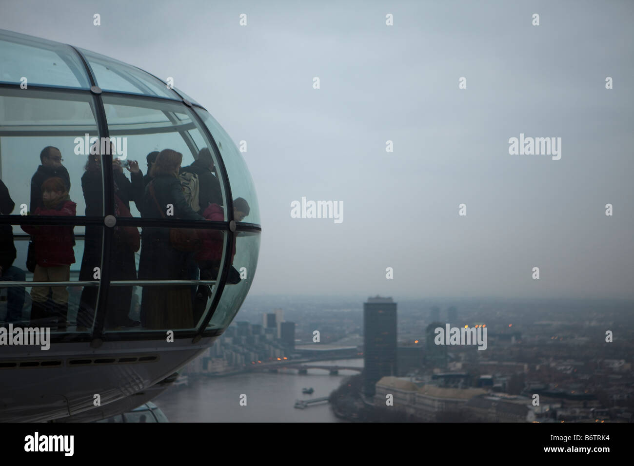 A trip in a London Eye cabin Stock Photo - Alamy