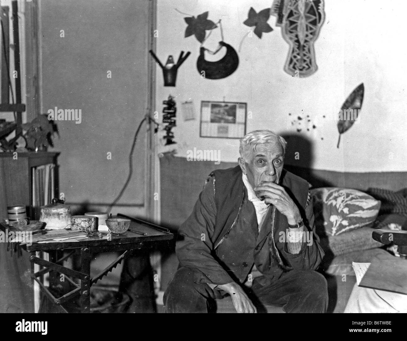 GEORGES BRAQUE French painter in November 1951 at his studio in the Rue ...