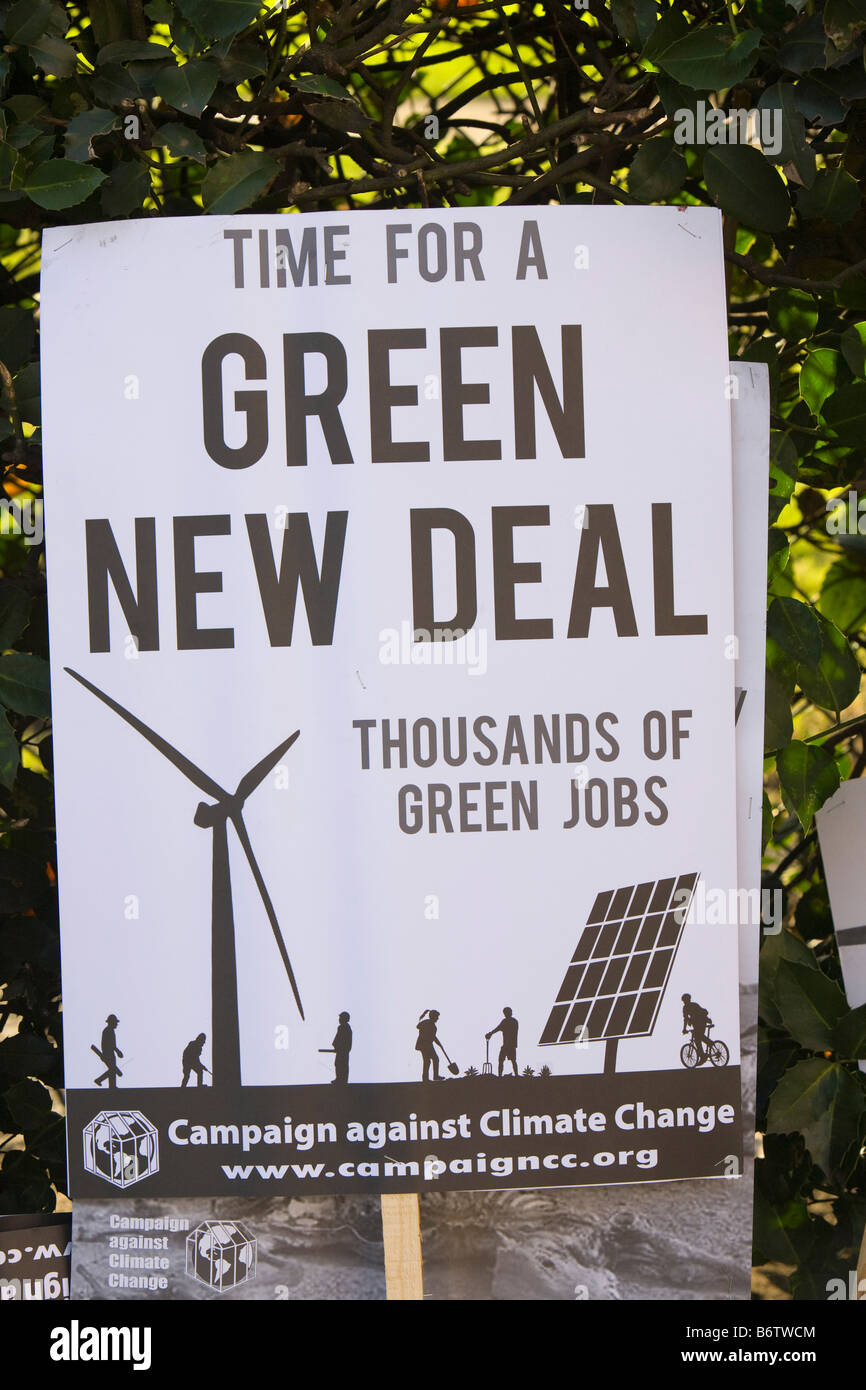 Protest banners at a climate change rally in London December 2008 Stock ...