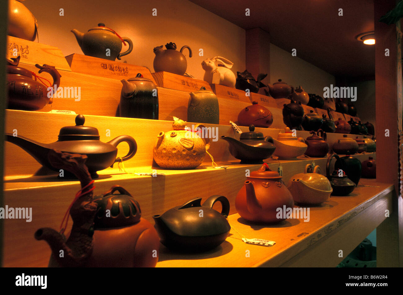 old man teapots yingge taiwan Stock Photo - Alamy