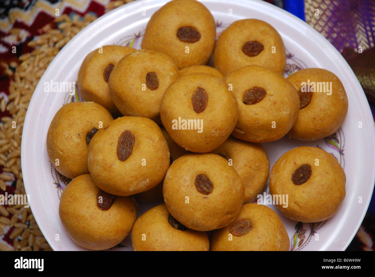 A Plate of full Ladoos (A type of Indian Sweet), Maharashtra, India ...