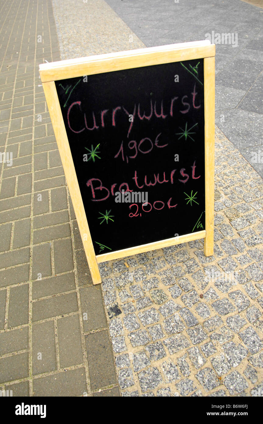 currywurst bratwurst sausage berlin germany deutschland fastfood sign ...