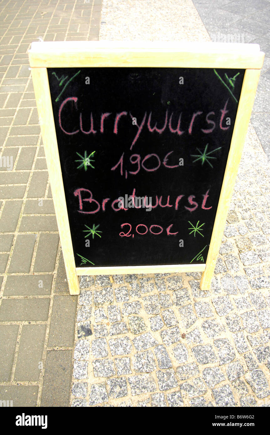 currywurst bratwurst sausage berlin germany deutschland fastfood sign ...