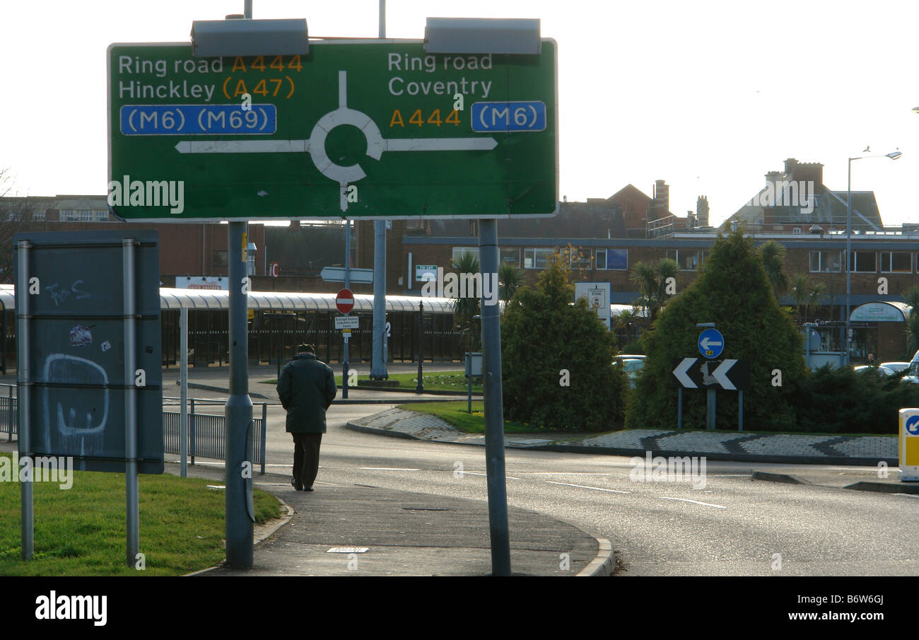 Motorway sign roundabout uk hi-res stock photography and images - Alamy