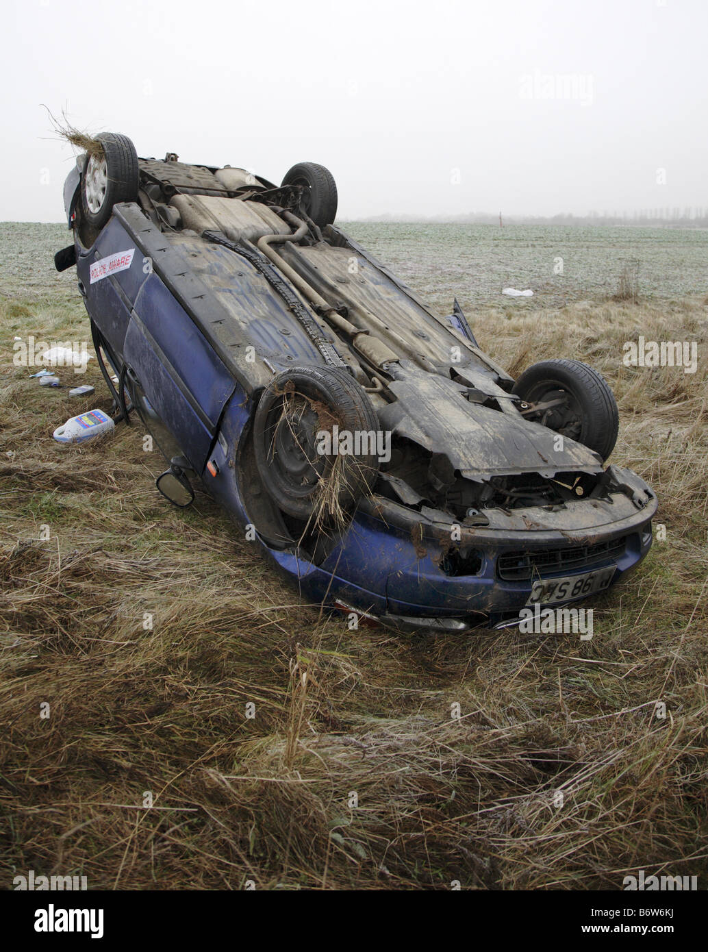 Car crash overturned car hi-res stock photography and images - Alamy