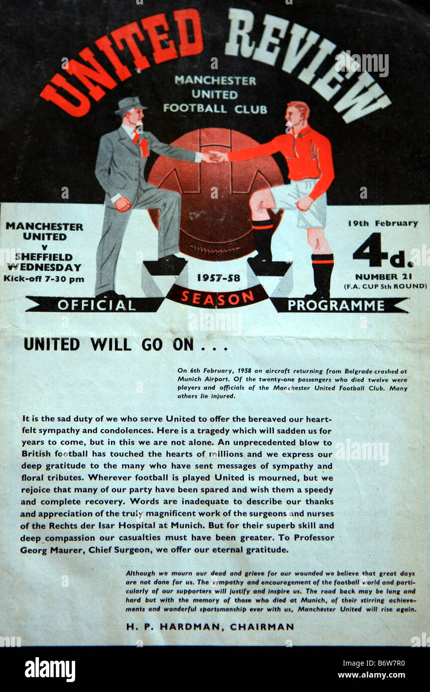 Manchester United football programme Stock Photo - Alamy