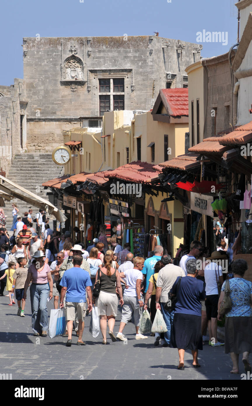 People shopping in Rhodes old town, Rhodes Greece Stock Photo - Alamy