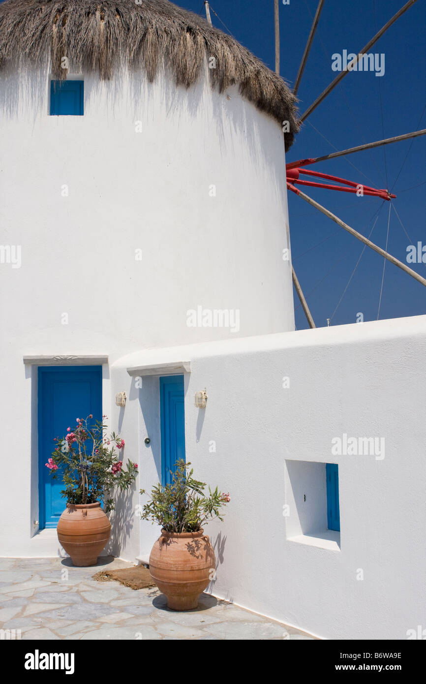 Traditional Old Greek Windmill, Mykonos, The Cyclades Islands, Greece ...