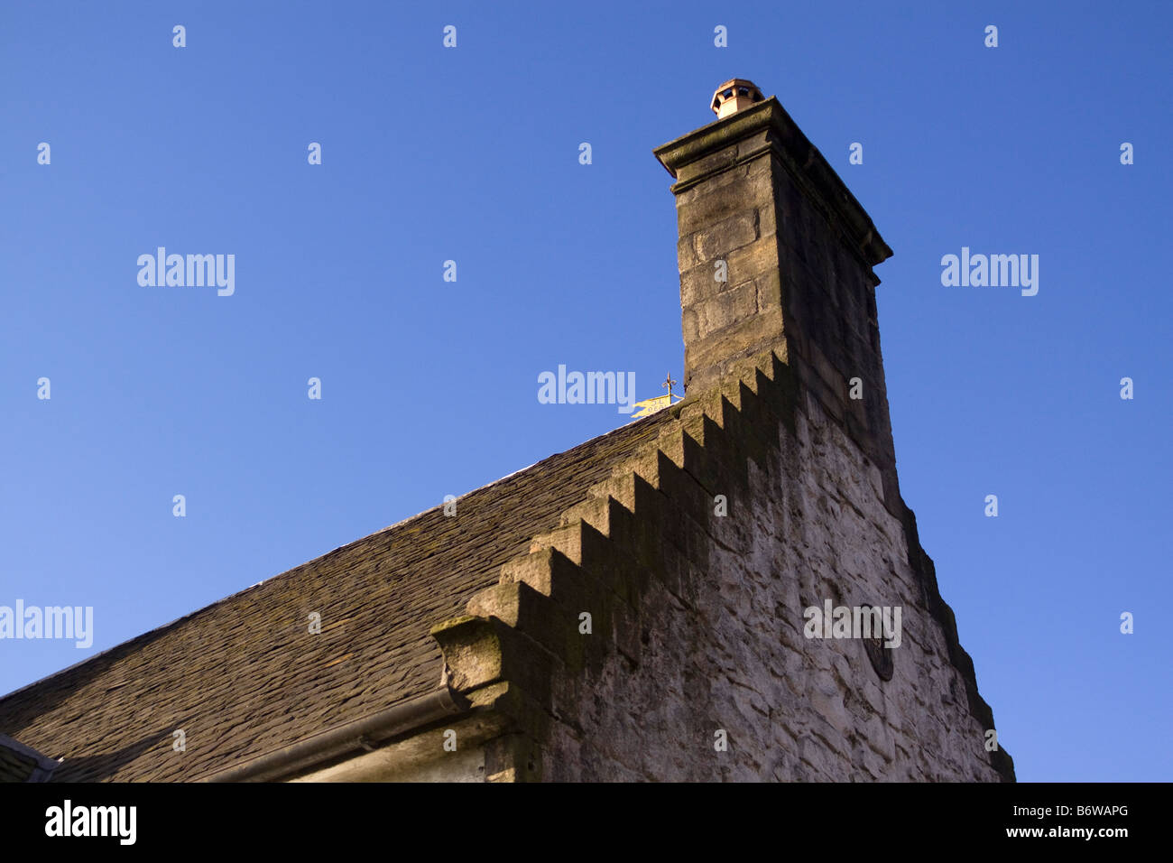 Stepped crows foot stone gable Stock Photo - Alamy