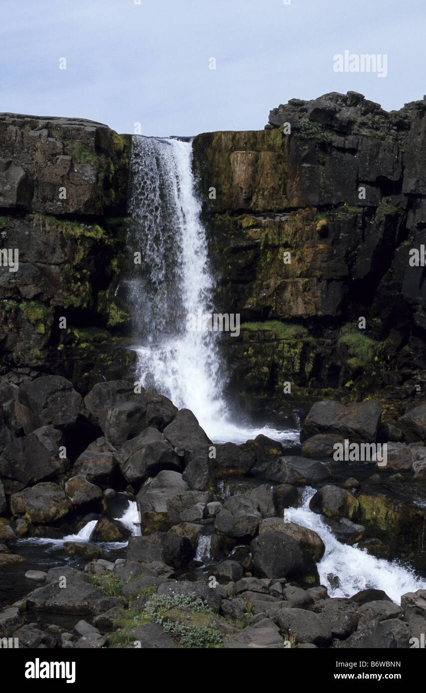 Waterfall Óxaráfoss, Þingvellir National Park, Iceland Stock Photo - Alamy