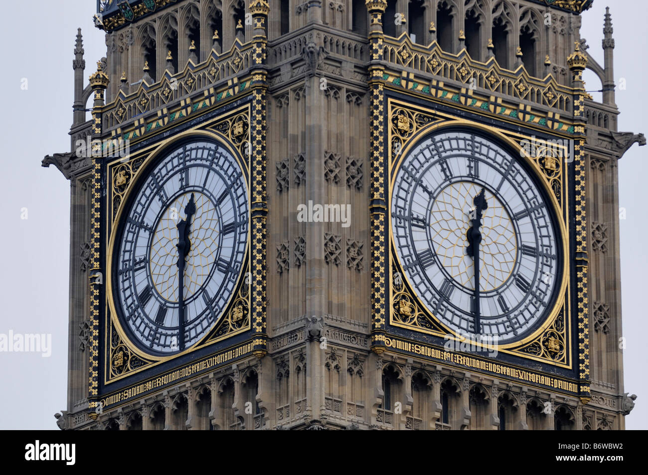 Two of Big Ben's four clock faces Stock Photo - Alamy