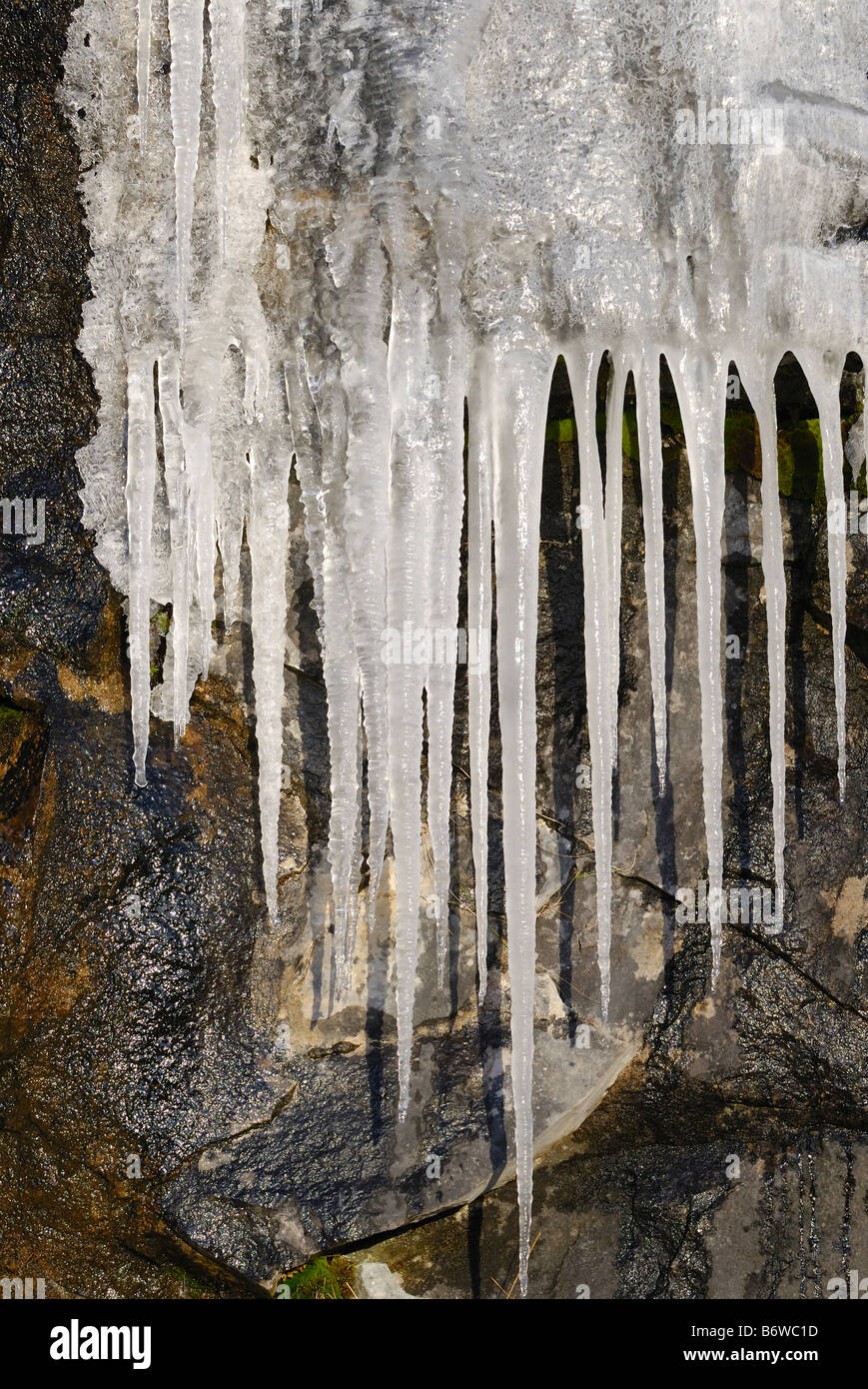 Melting icicle formations, Glenshee, Scotland Stock Photo - Alamy