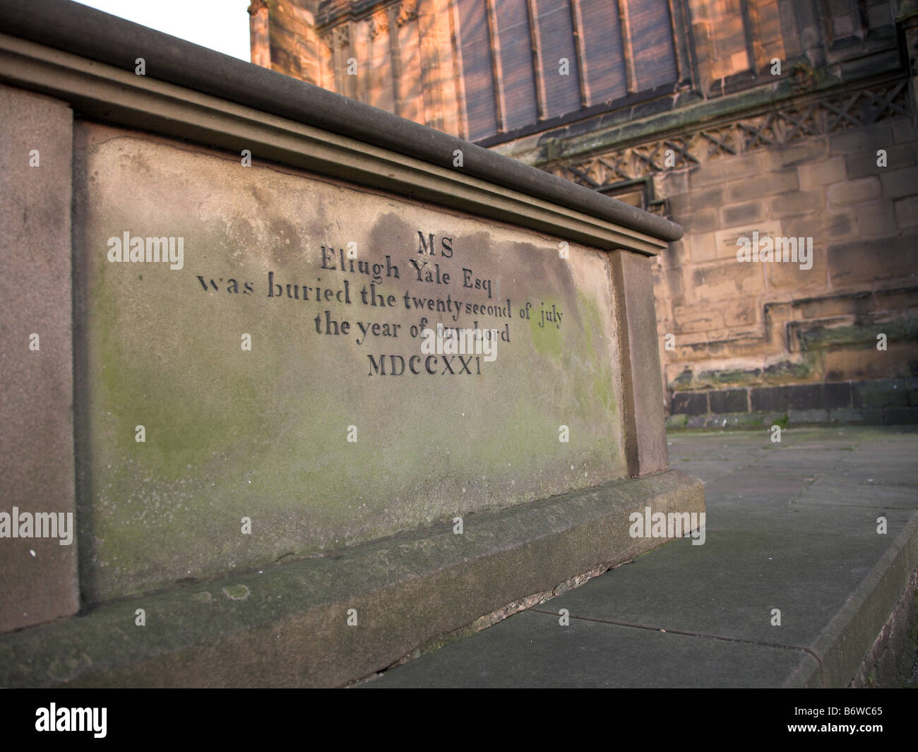 Tomb of Elihu Yale, Wrexham North Wales August 2007; Elihu Yale was the ...