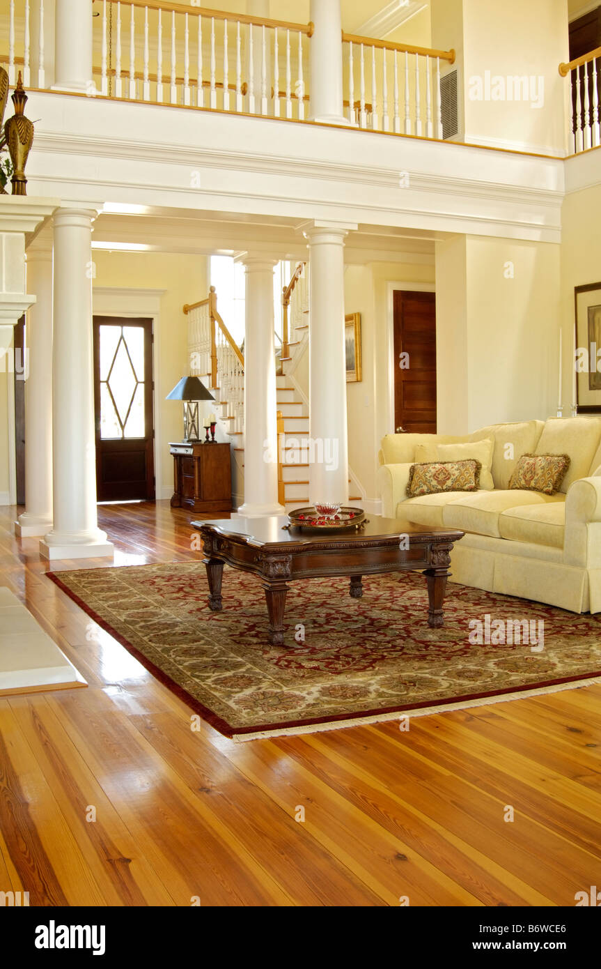 Traditional Living Room With Columns