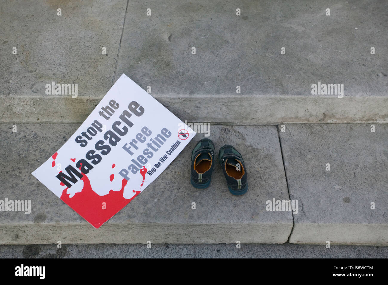 Children's shoes on Cenotaph at anti-Israeli Demonstration in London ...