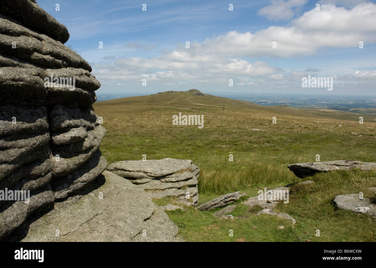 Yes Tor, the second highest peak on northwest Dartmoor, Devon, looking ...