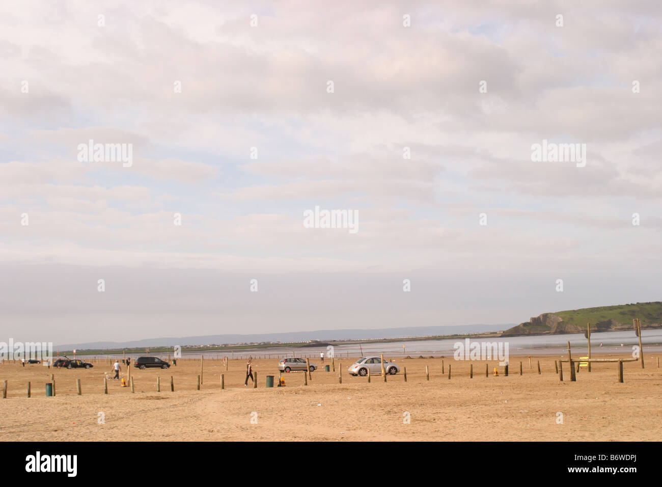 Beach at Uphill, the far end the beach at Weston super Mare Stock Photo ...