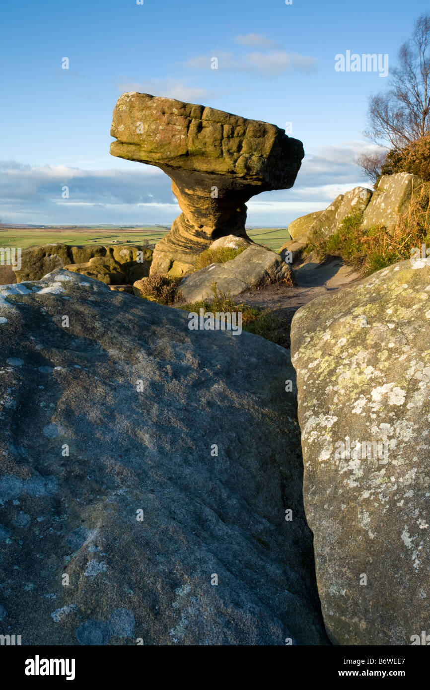 Druids Writing Desk Brimham Rocks North Yorkshire Stock Photo - Alamy
