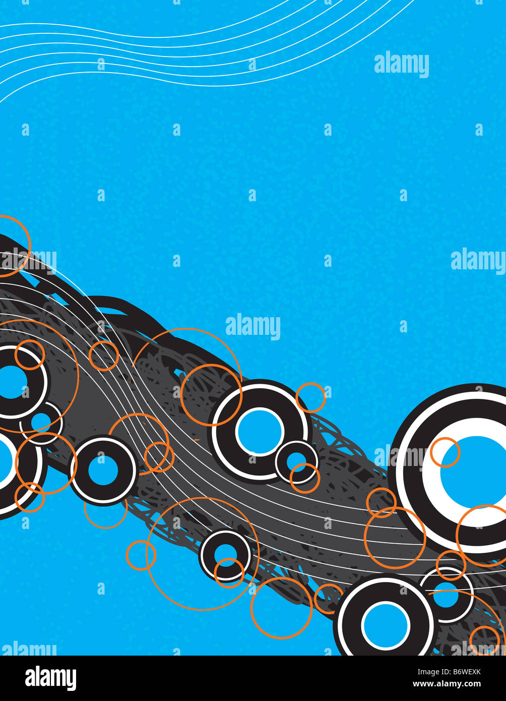 A graphical layout with circles and retro art elements Stock Photo - Alamy