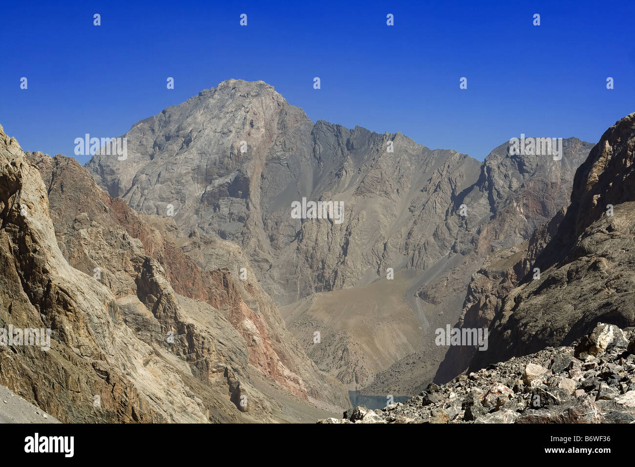 Charming mountains and peaks at the top of the mountain hi-res stock ...