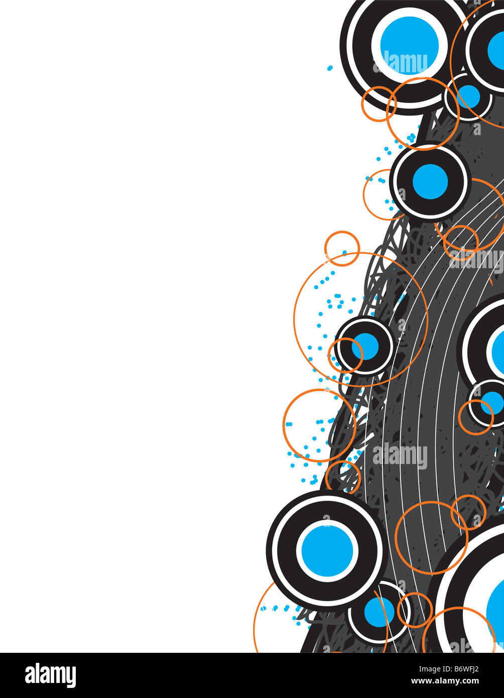 A graphical layout with circles and retro art elements Stock Photo - Alamy