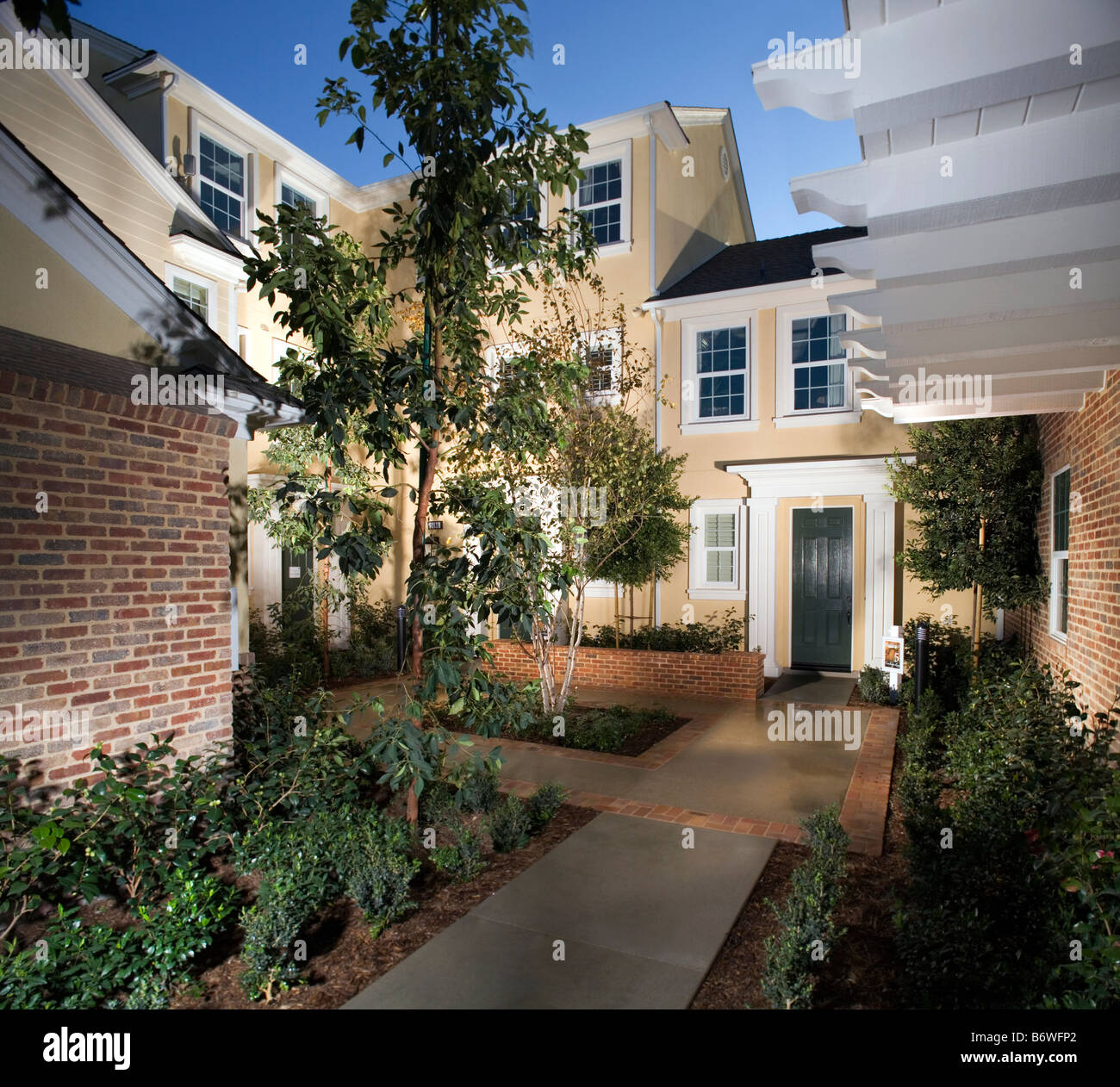 Detail exterior colonial housing community Stock Photo - Alamy