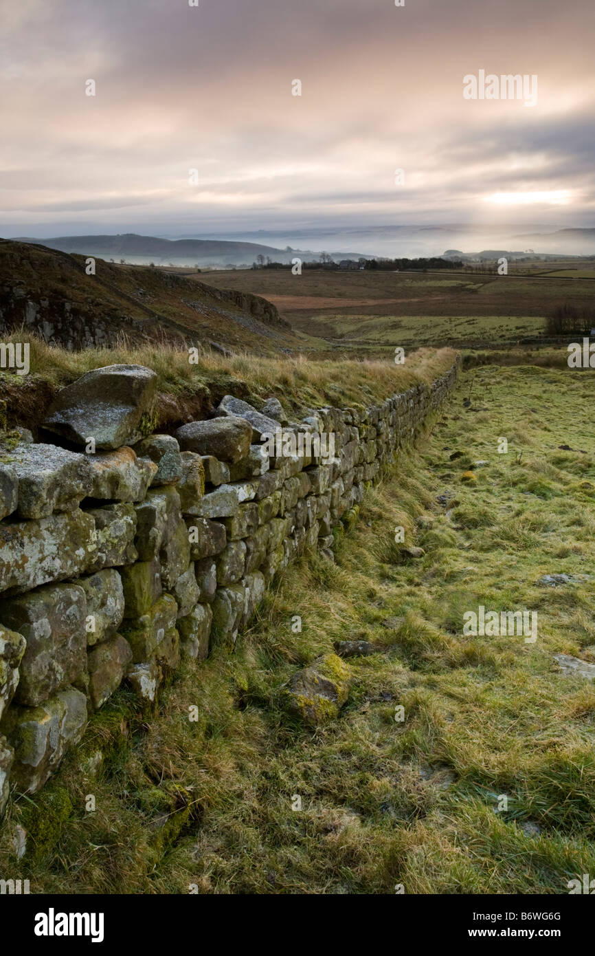 Steel Rigg Hadrians Wall Northumberland Stock Photo - Alamy