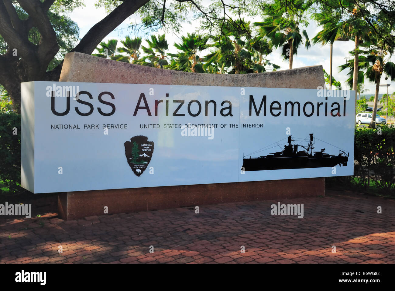 USS Arizona Memorial Sign Stock Photo - Alamy