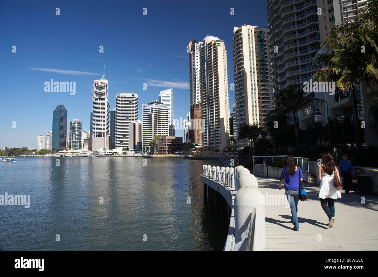 Riverside Promenade and Brisbane River Brisbane Queensland Australia ...
