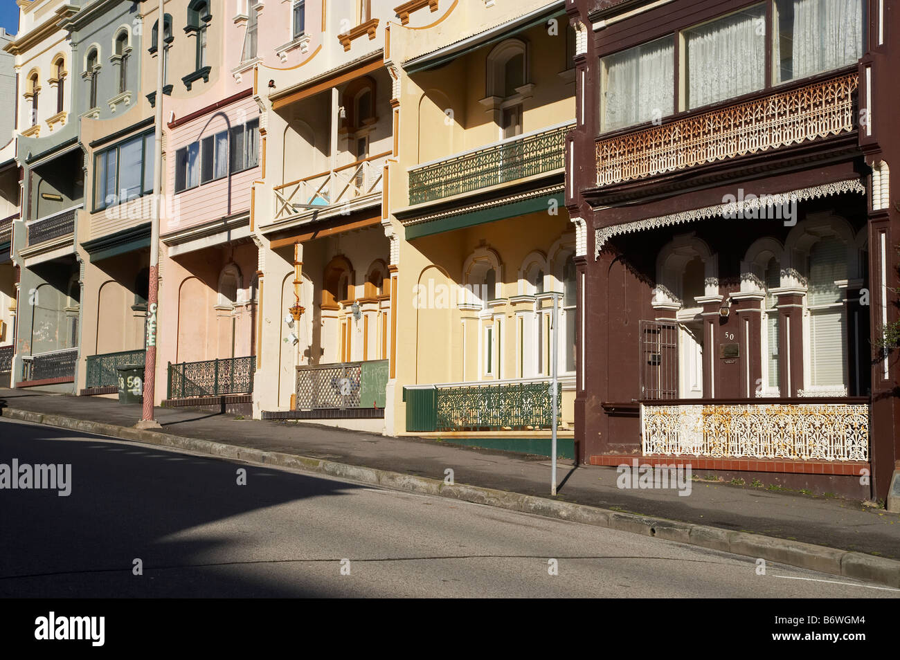 Historic Terrace Houses Newcastle New South Wales Australia Stock Photo ...