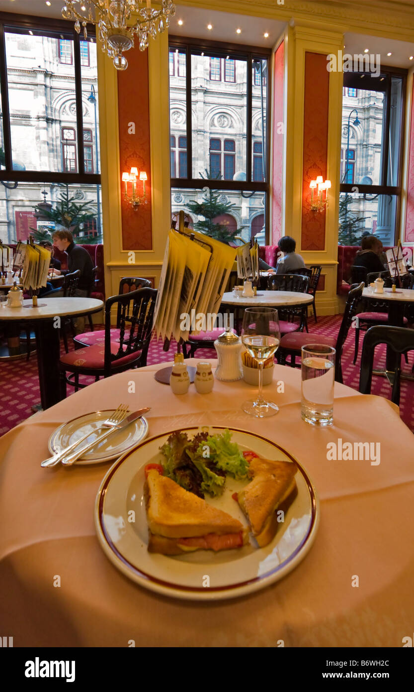 Toasted ham and cheese sandwich at the cafe in Hotel Sacher, Vienna ...