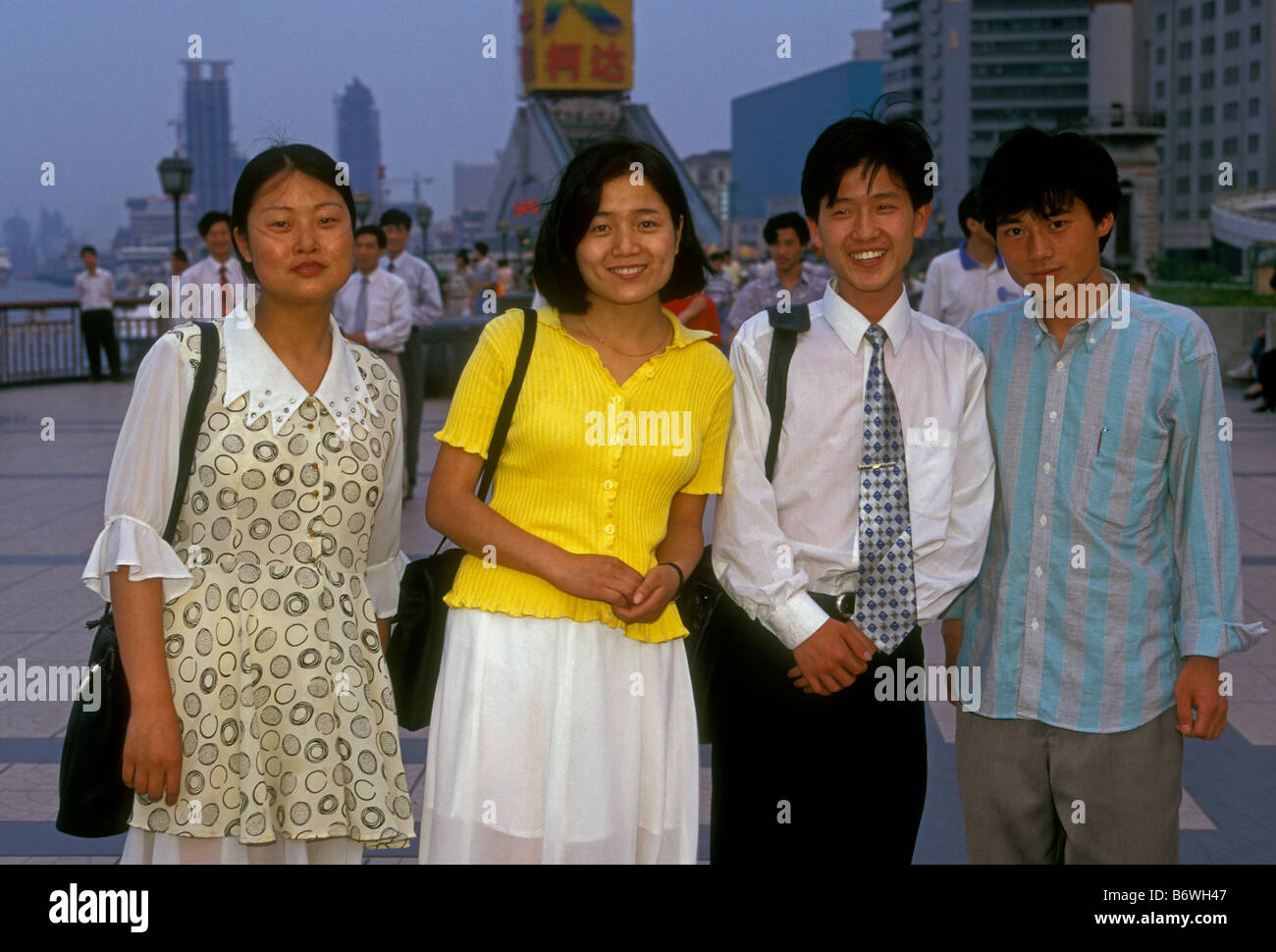 4, four, Chinese people, Chinese family, mother and son, eye contact ...