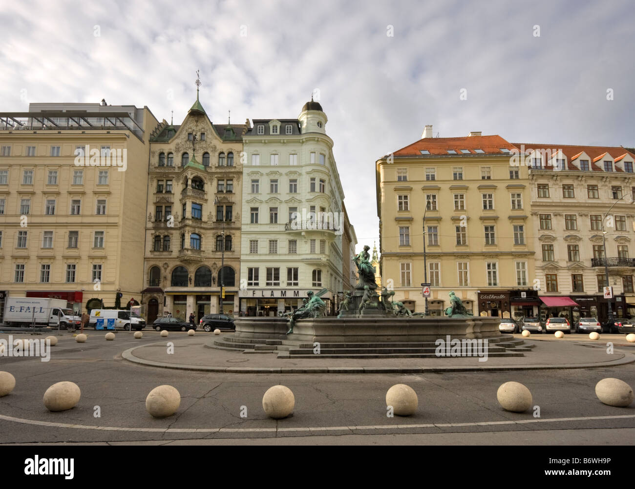 Architectural mix of buildings in Neuer Markt, Vienna, Austria Stock ...