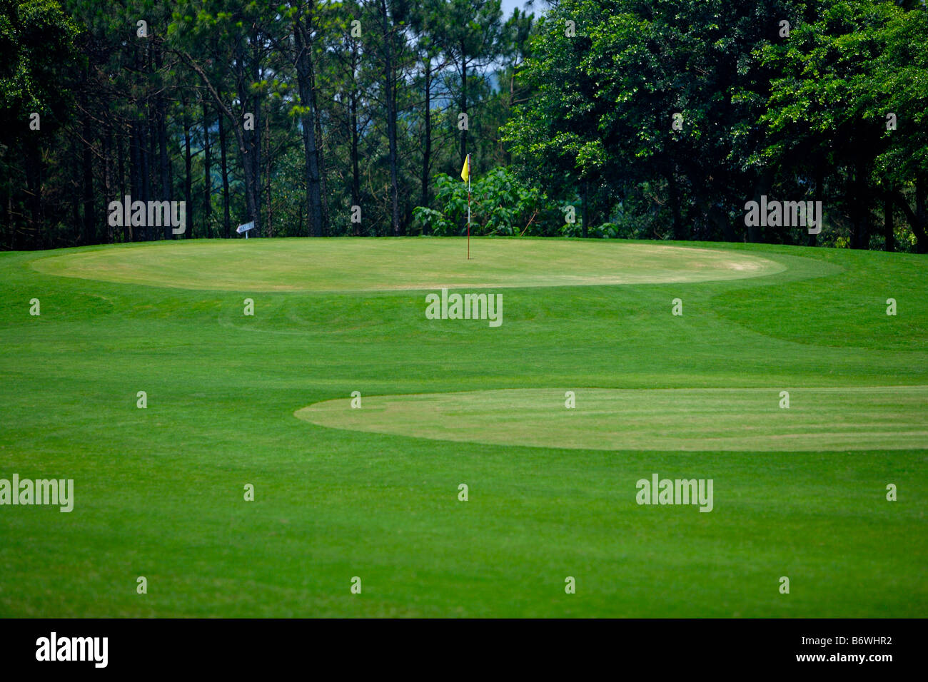 Flag in golf course Stock Photo - Alamy