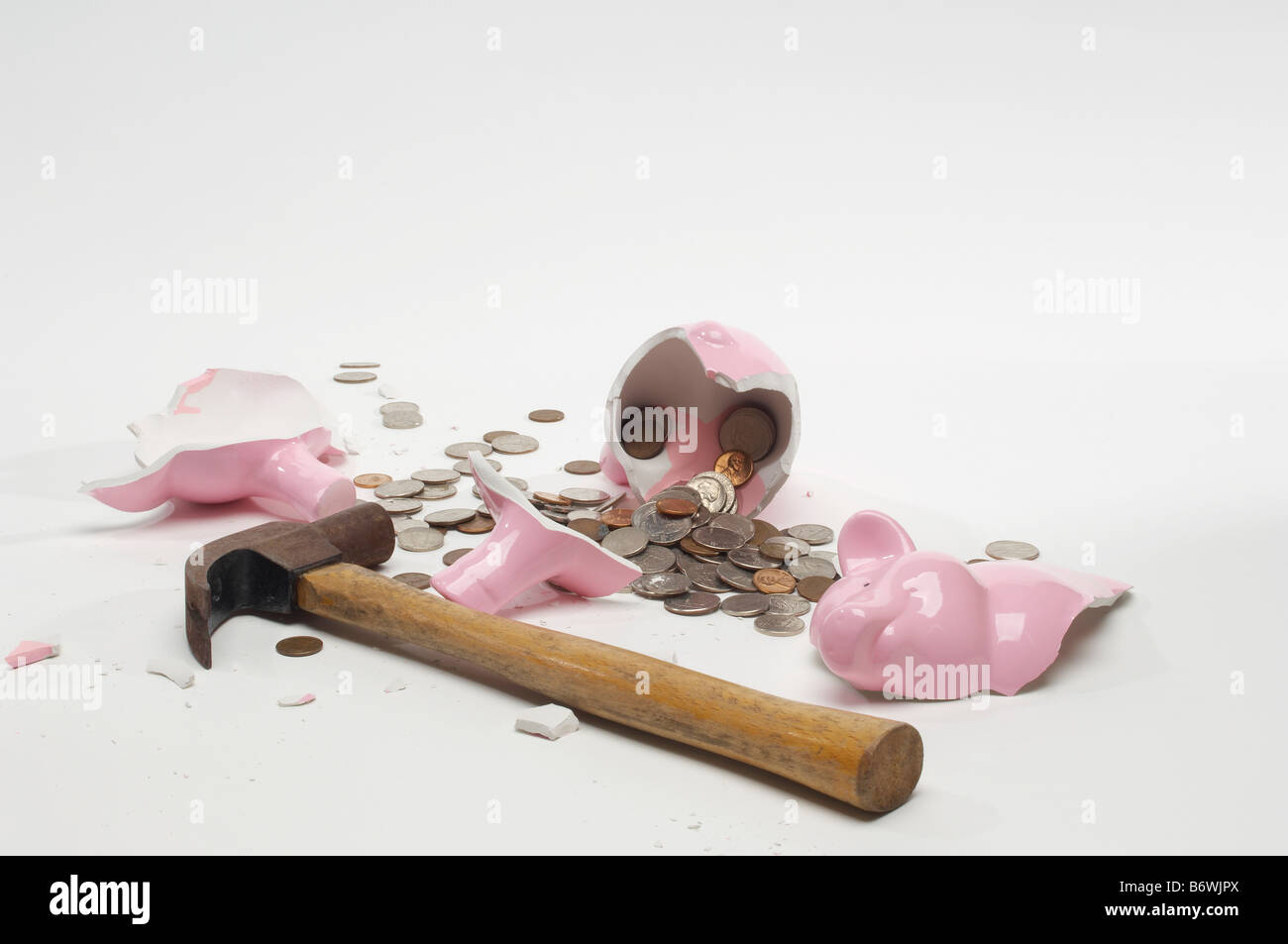 Broken Piggy Bank Stock Photo - Alamy