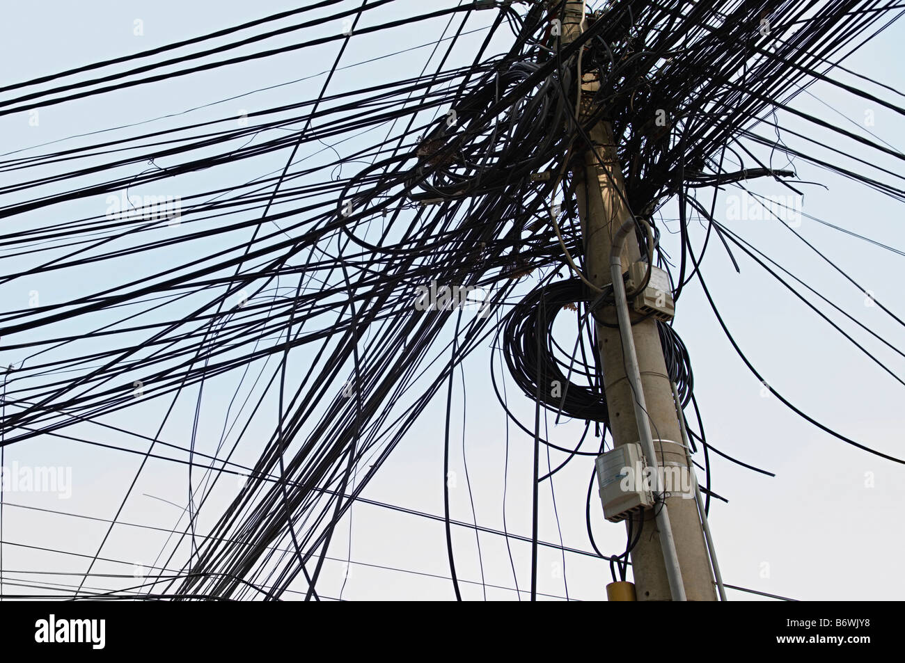 Pole and wires hi-res stock photography and images - Alamy