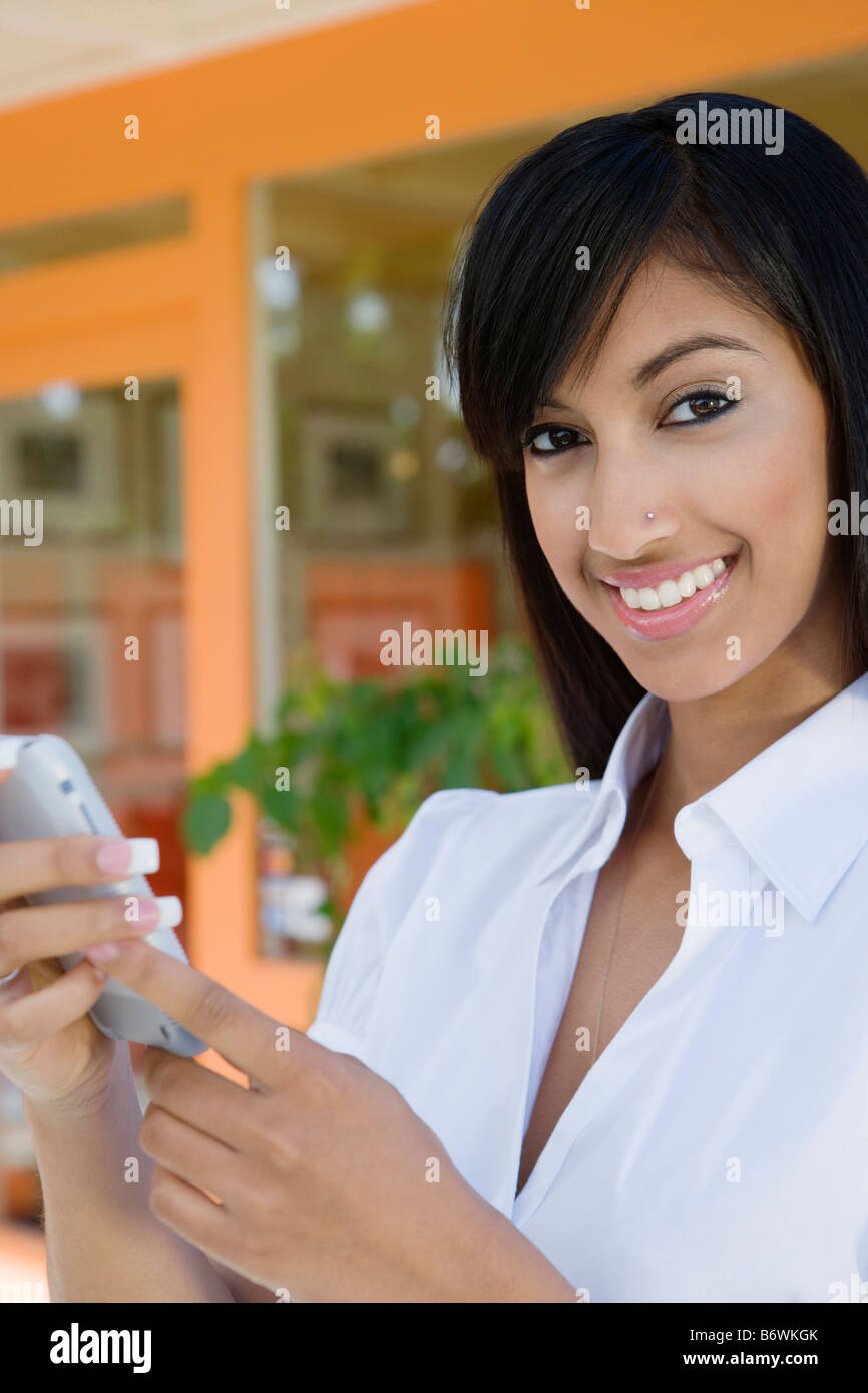 Young Woman Texting Stock Photo - Alamy