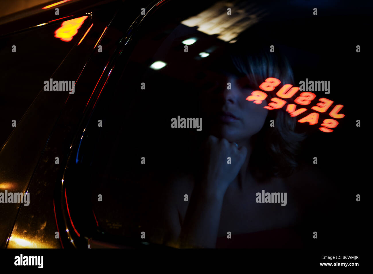 Reflection neon lights on car hi-res stock photography and images - Alamy